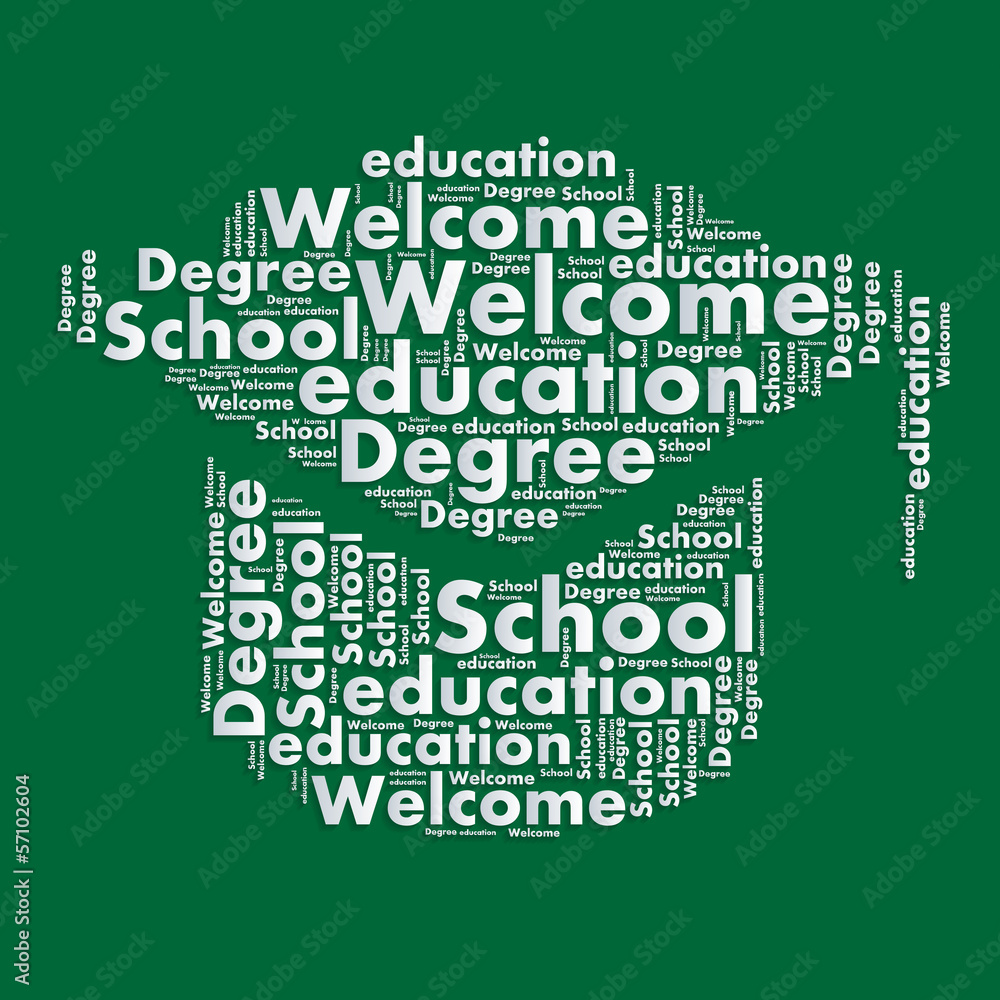 Back to school Word cloud typography text word art vector illus Stock ...