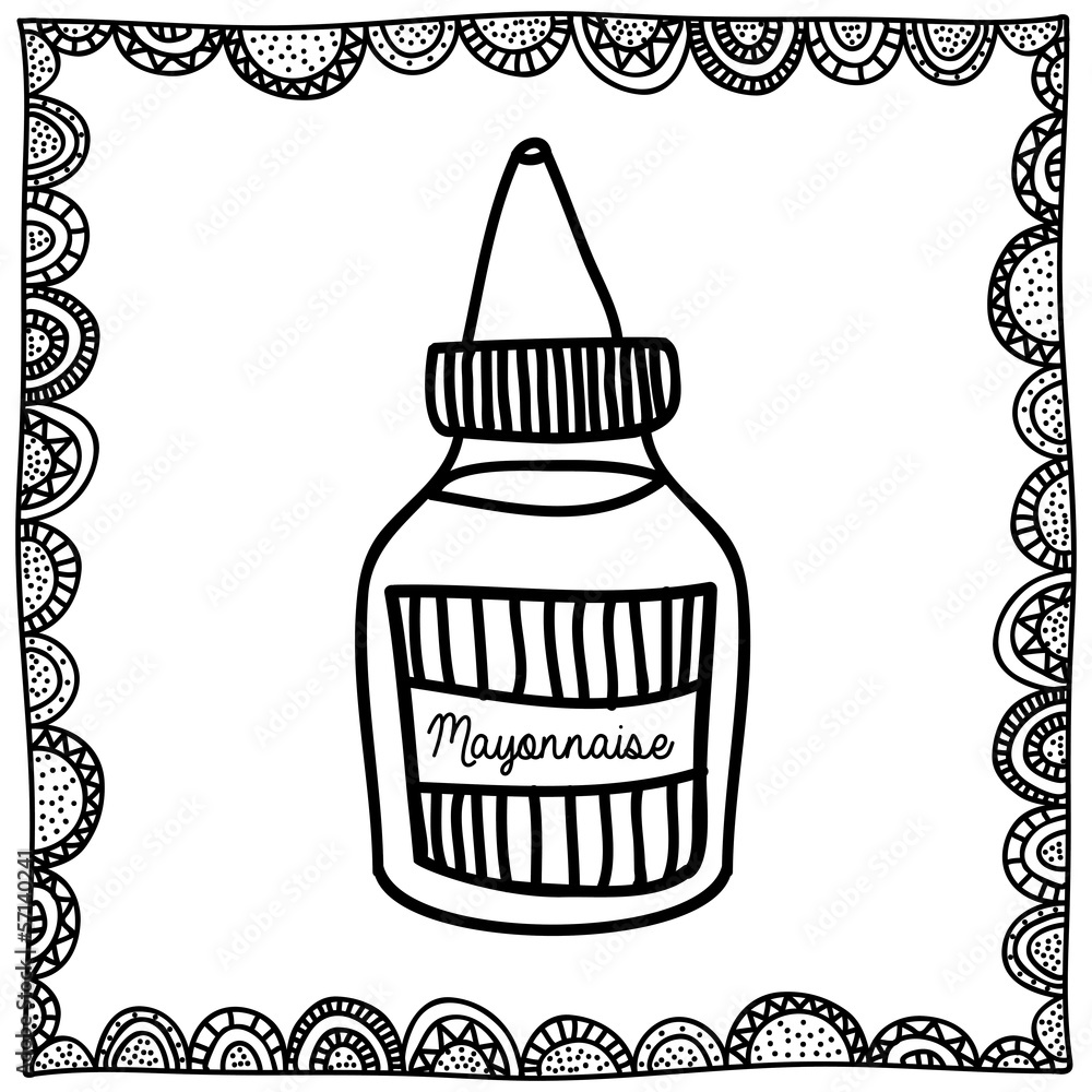 mayonnaise drawing Stock Vector | Adobe Stock