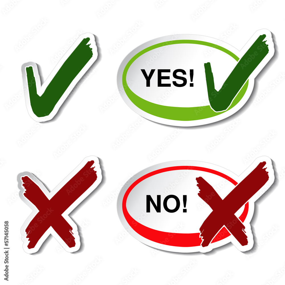 Vector yes no button - check mark symbol Stock Vector | Adobe Stock Vector yes no button - check mark symbol Stock Vector | Adobe Stock