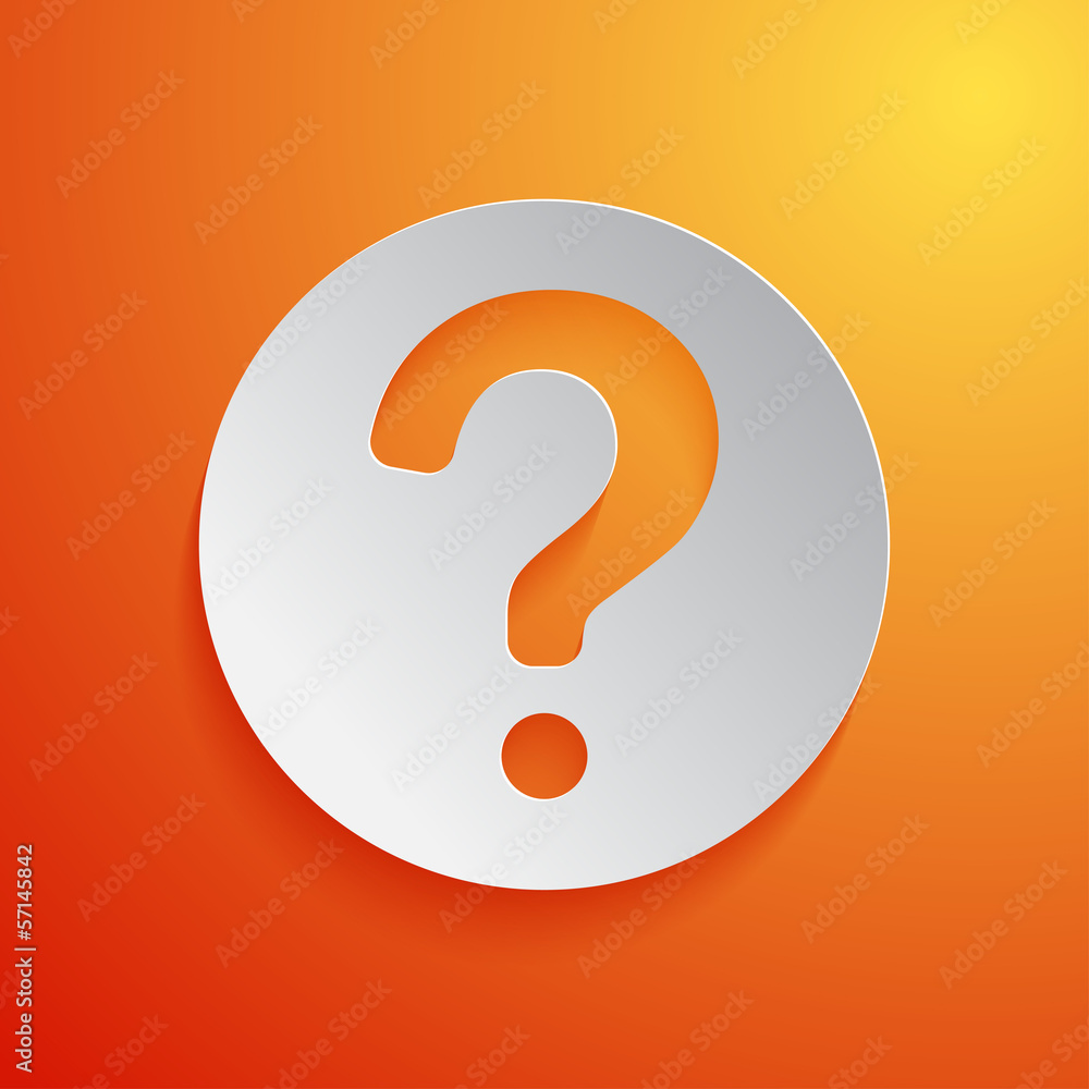 Question mark icon on orange background. Vector illustration Stock ...