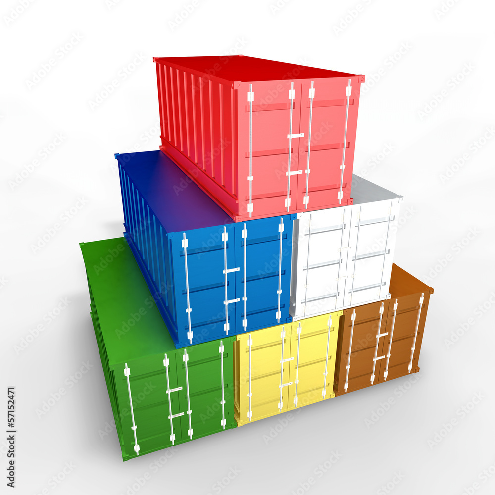 Container di metallo da trasporto a piramide Stock Illustration | Adobe ...