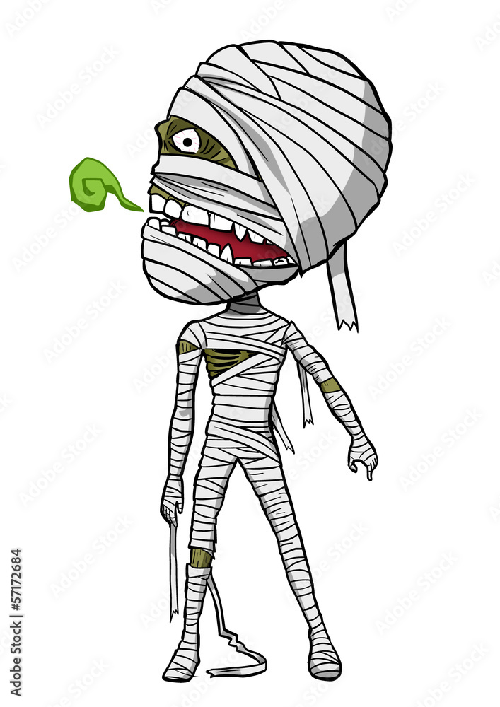 Cartoon illustration of a mummy Stock Illustration | Adobe Stock