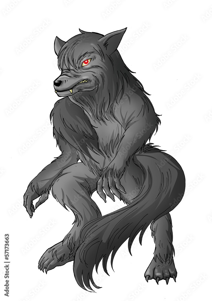 Cartoon illustration of a werewolf Stock Illustration | Adobe Stock