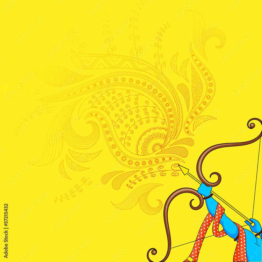 vector illustration of Rama killing Ravana in Happy Dussehra Stock ...
