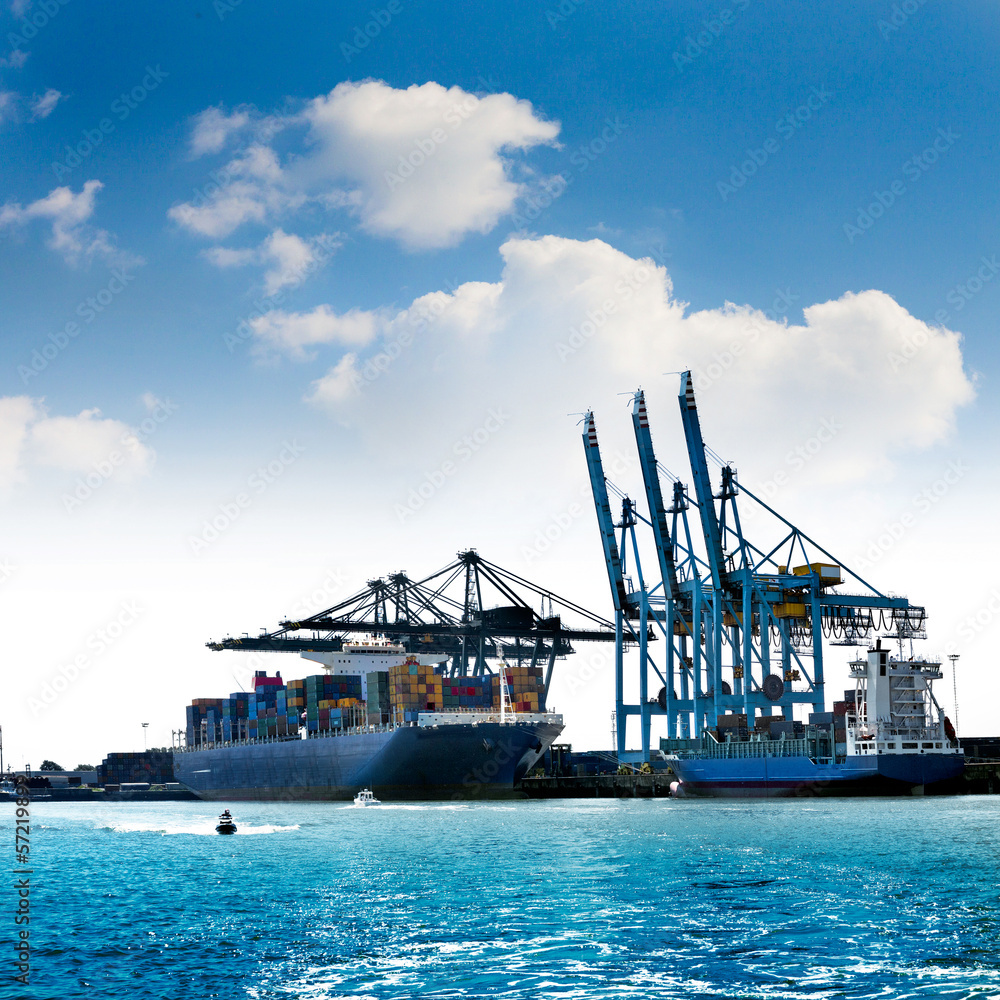 Cargo sea port. Sea cargo cranes. Stock Photo | Adobe Stock