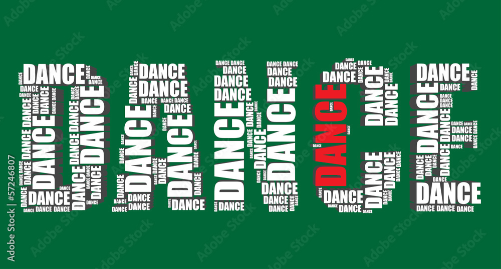 dance typography 3d text word dance art vector illustration word Stock ...