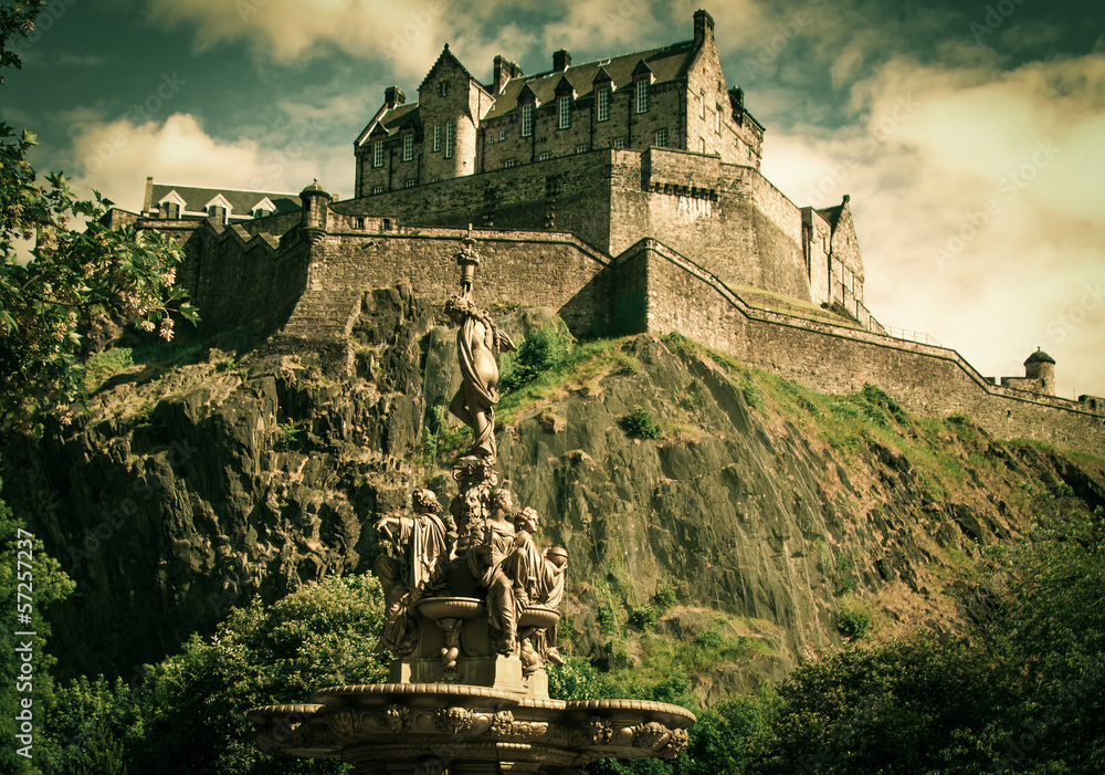 Edinburgh Castle Side View Stock Photo | Adobe Stock