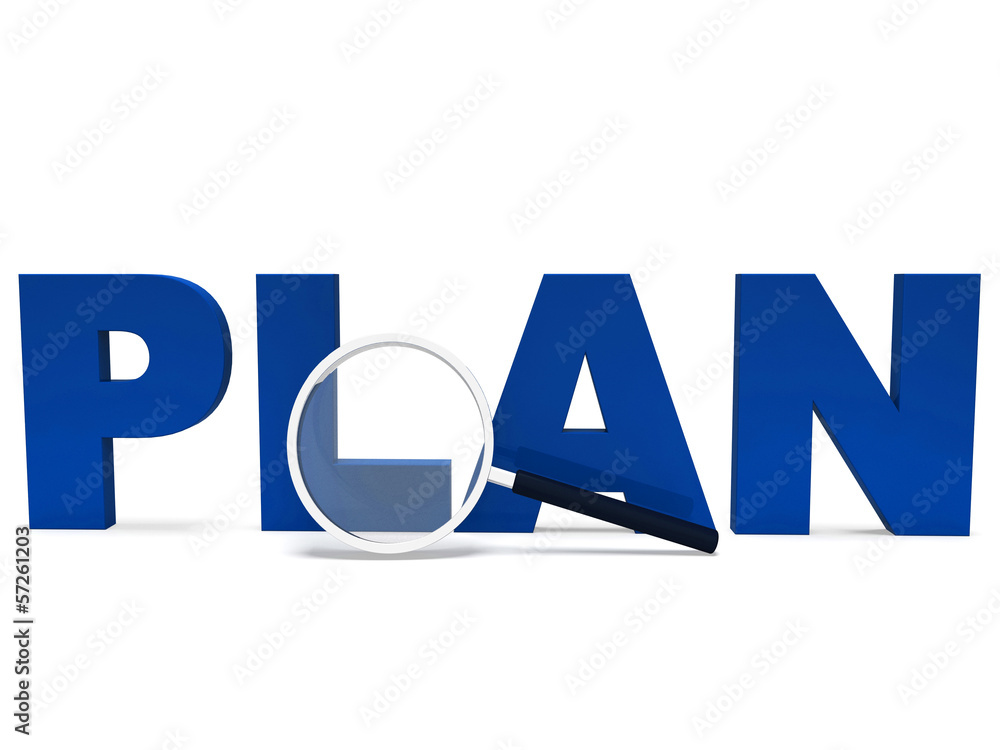 Plan Word Shows Plans Planned Planning And Aims Stock Illustration ...