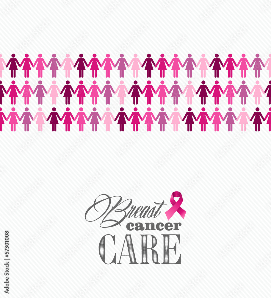 Breast cancer awareness ribbon women figures vector file. Stock Vector ...