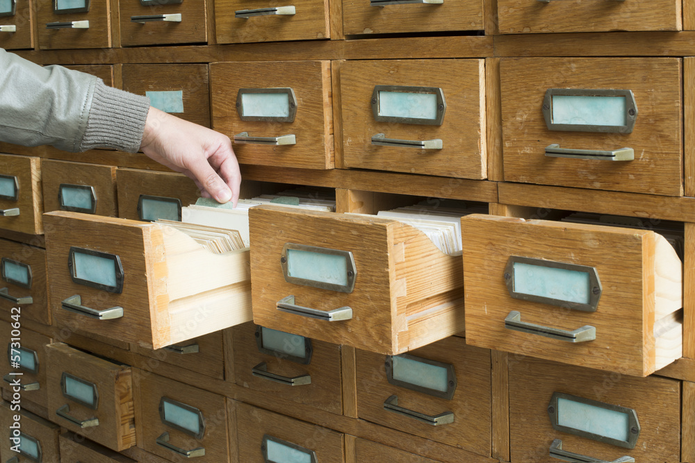 Old archive with drawers Stock Photo | Adobe Stock