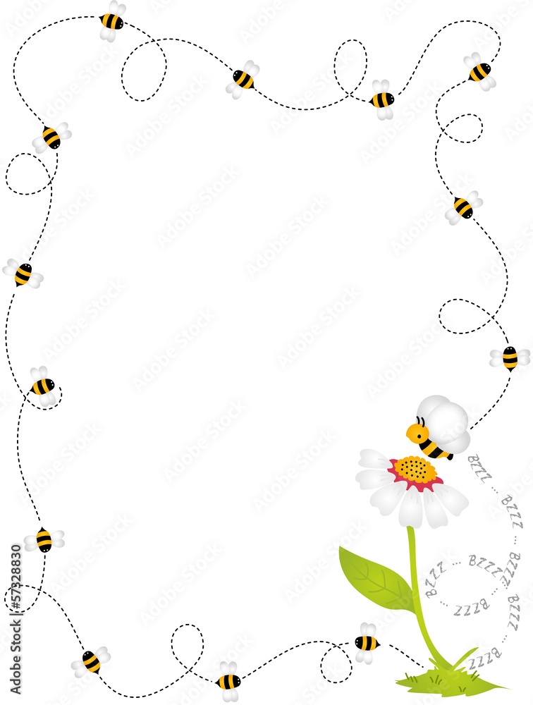 Bee Border Frame Stock Vector | Adobe Stock
