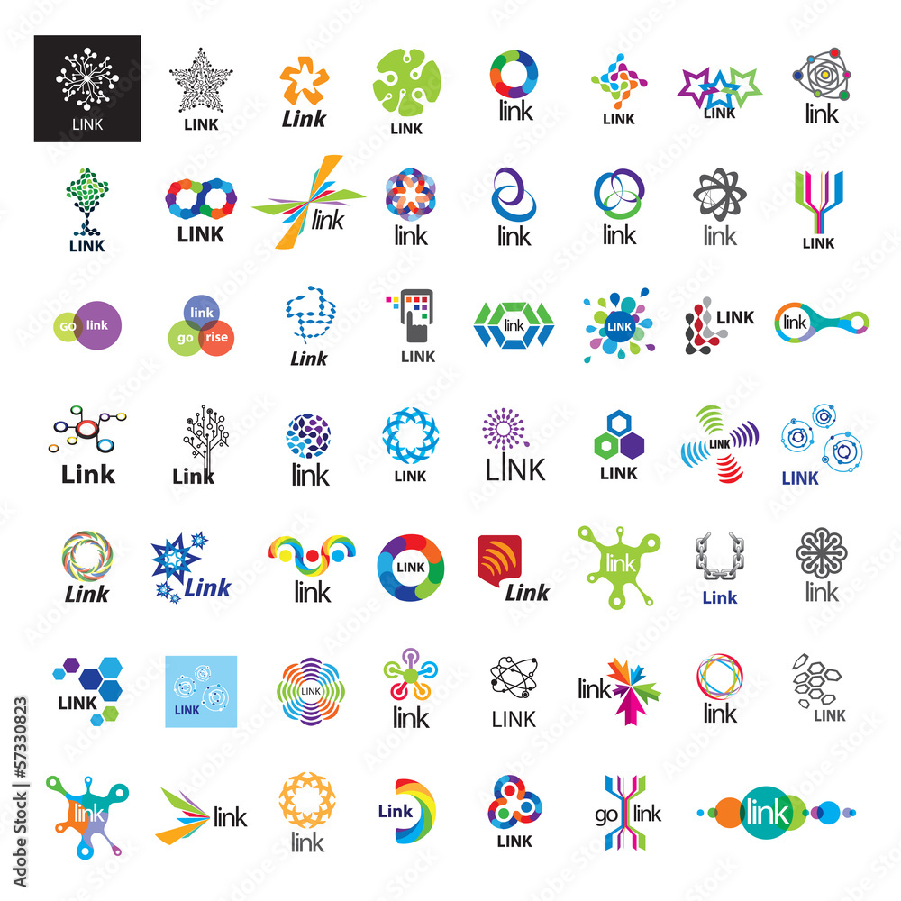 biggest collection of vector logos link communication Stock Vector ...