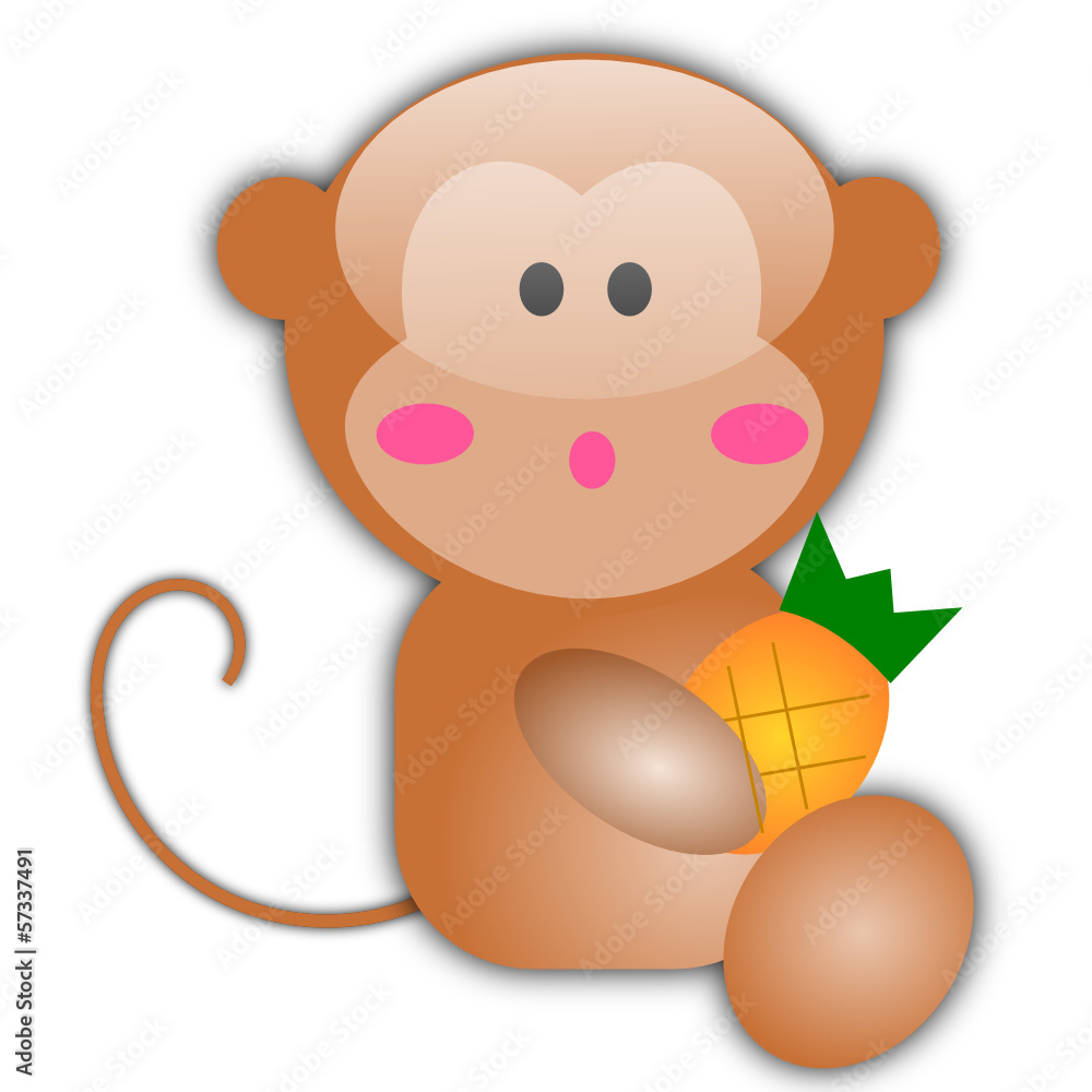 Vector illustration of little monkey Stock Vector | Adobe Stock