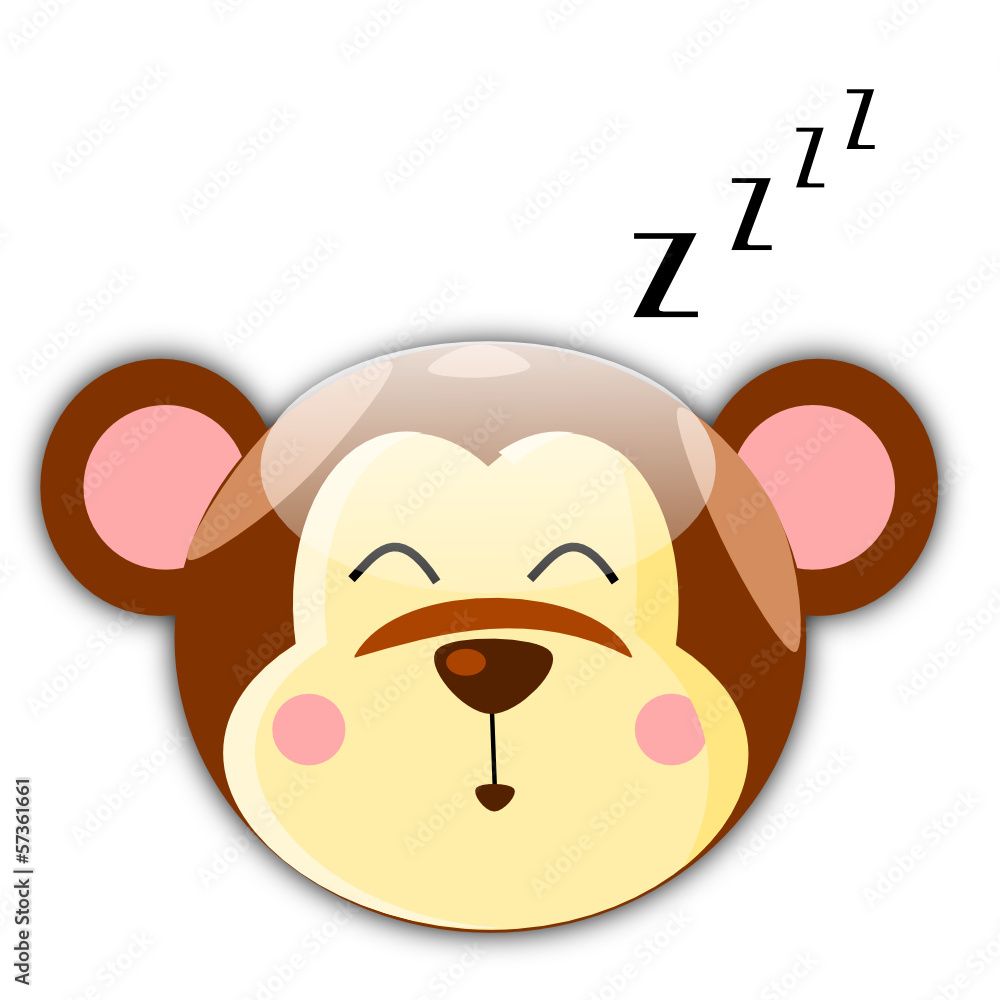 Vector illustration of sleepy monkey Stock Vector | Adobe Stock