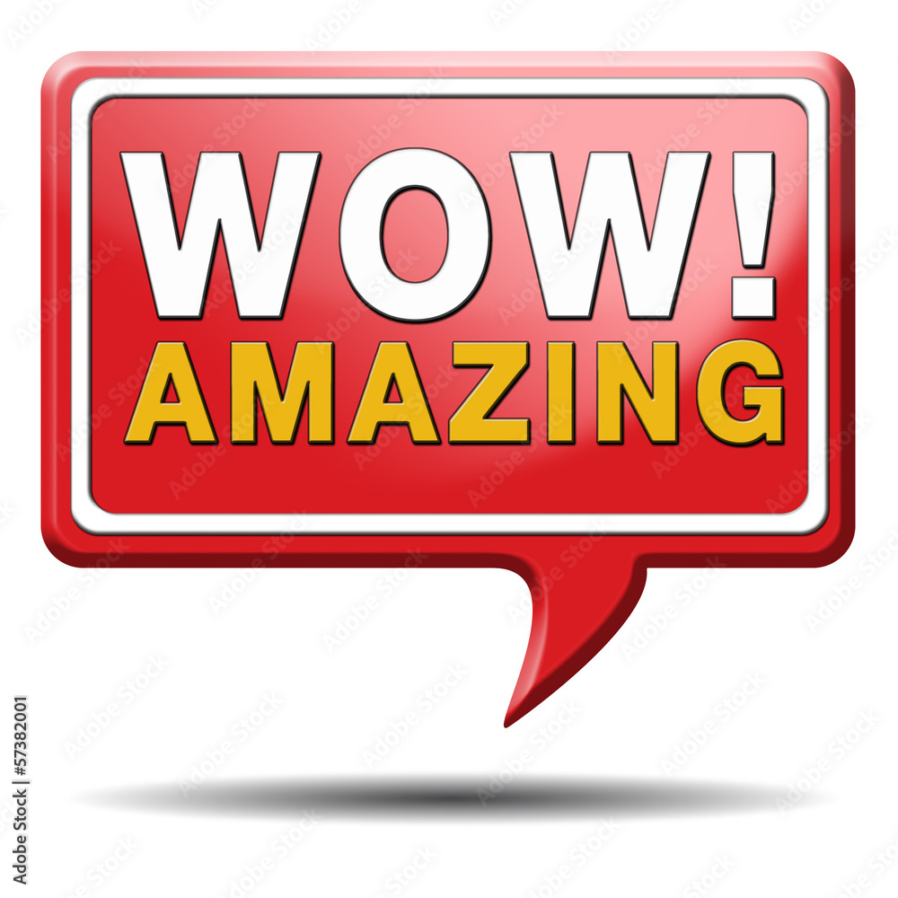wow amazing sign Stock Illustration | Adobe Stock
