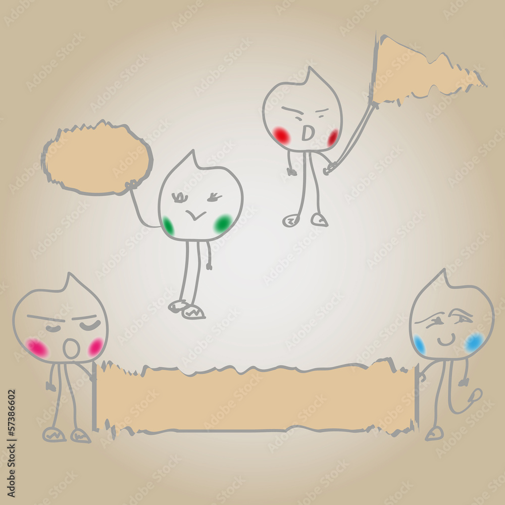 Cartoon character holding a sign. Stock Vector | Adobe Stock