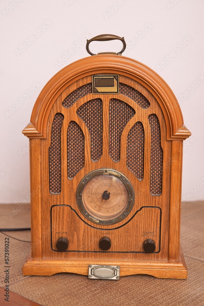 Radio, replica of an old radio with 30 years of last century Stock ...