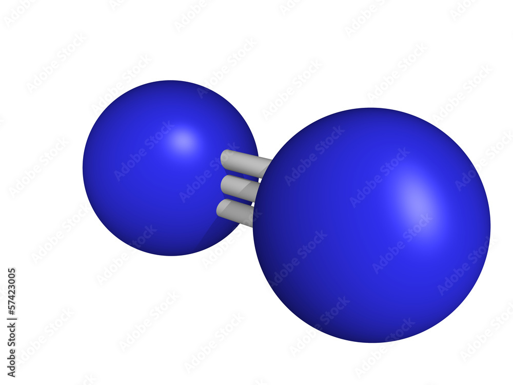 Chemical structure of a nitrogen molecule Stock Illustration | Adobe Stock