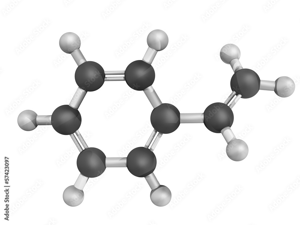 Chemical structure of styrene Stock Illustration | Adobe Stock