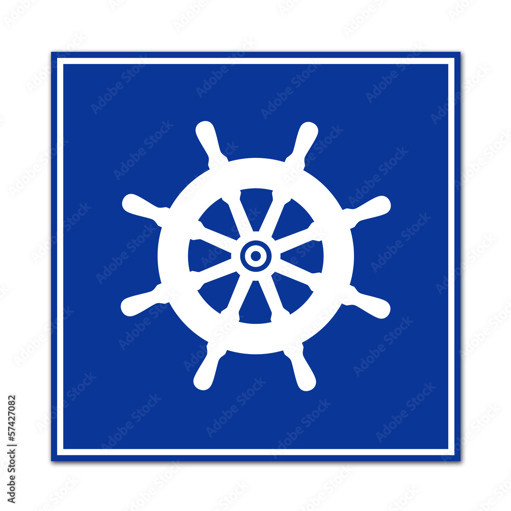 Cartel simbolo timon de barco ilustração do Stock | Adobe Stock