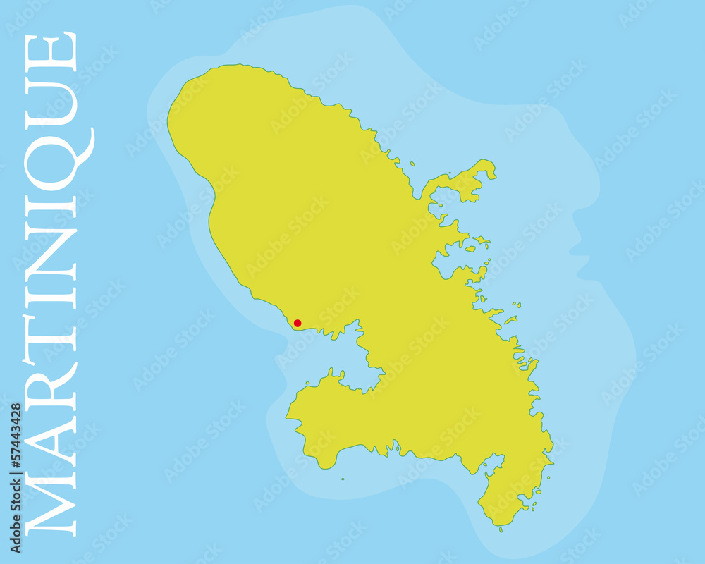 Poster Archipelago and Department of Martinique Vector Map – Wall Art ...
