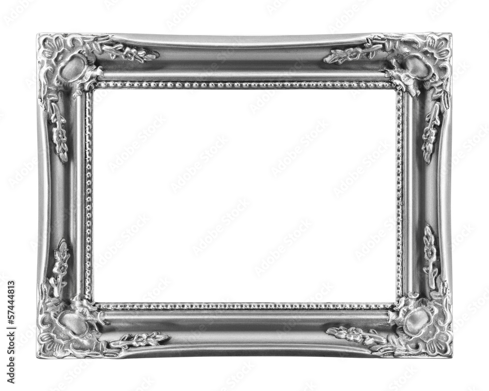 Bilderrahmen silber isoliert auf weiß Stock-Illustration | Adobe Stock