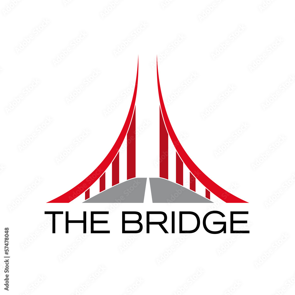Vector Logo Red Bridge Stock Vector | Adobe Stock