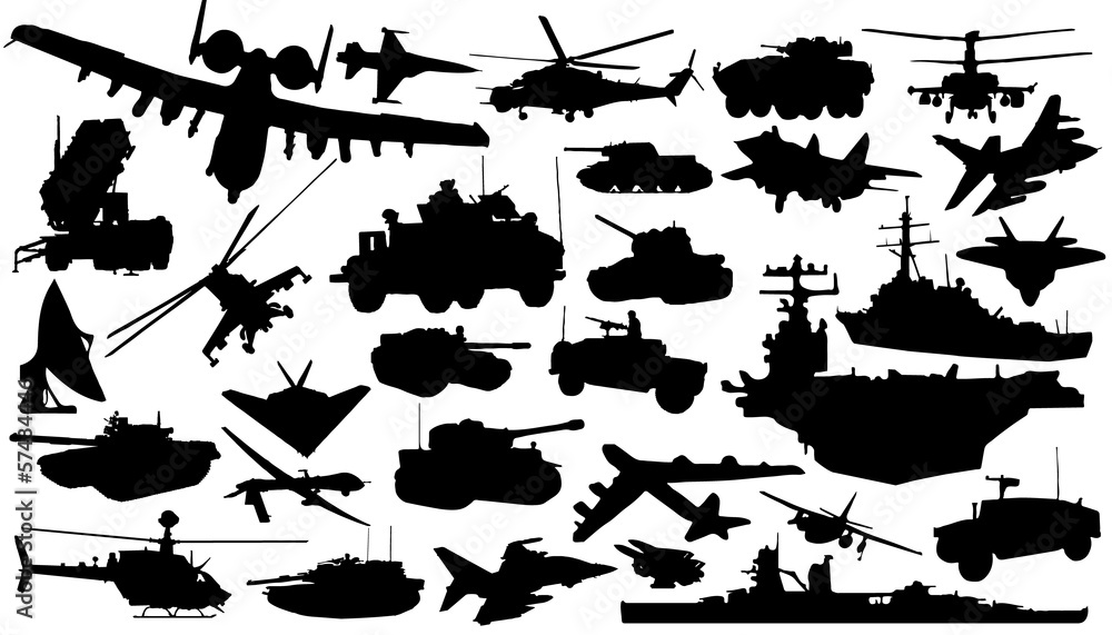 military_technology_silhouettes Stock Vector | Adobe Stock