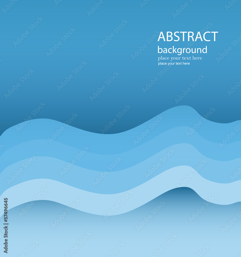 Abstract Blue Wavy Lines Vector Background Stock Vector | Adobe Stock