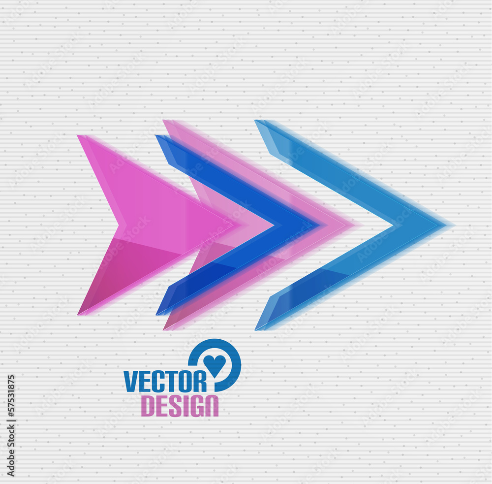 Vector 3d glossy arrow sign template Stock Vector | Adobe Stock
