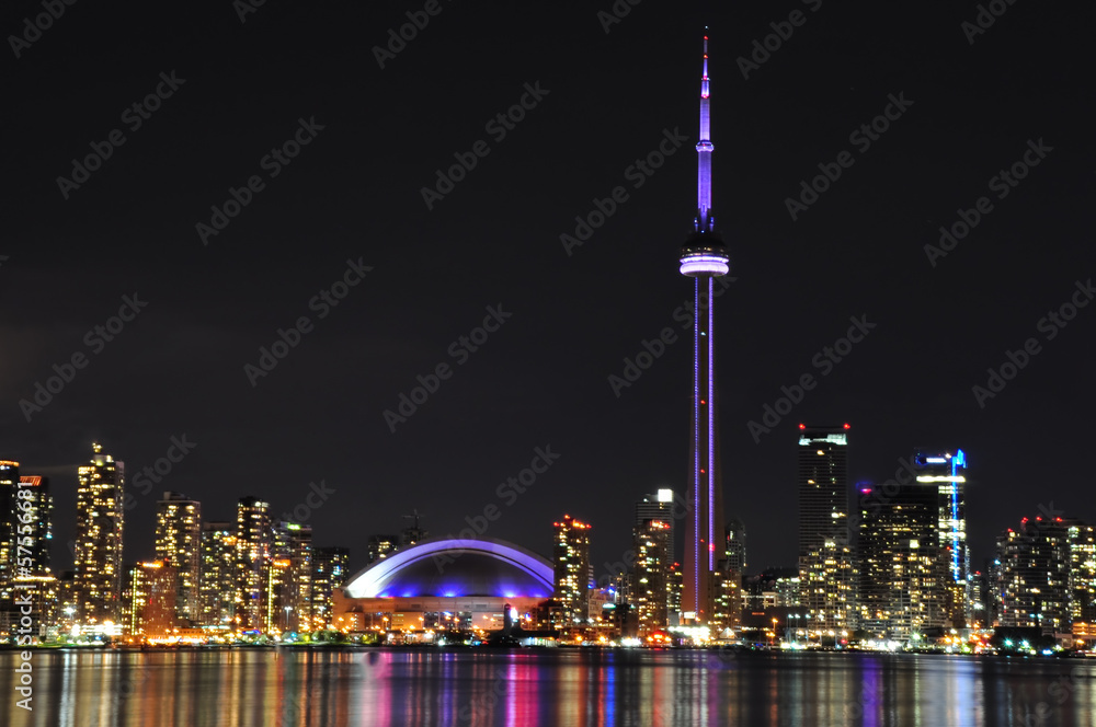 Toronto Skyline at Night Stock Photo | Adobe Stock