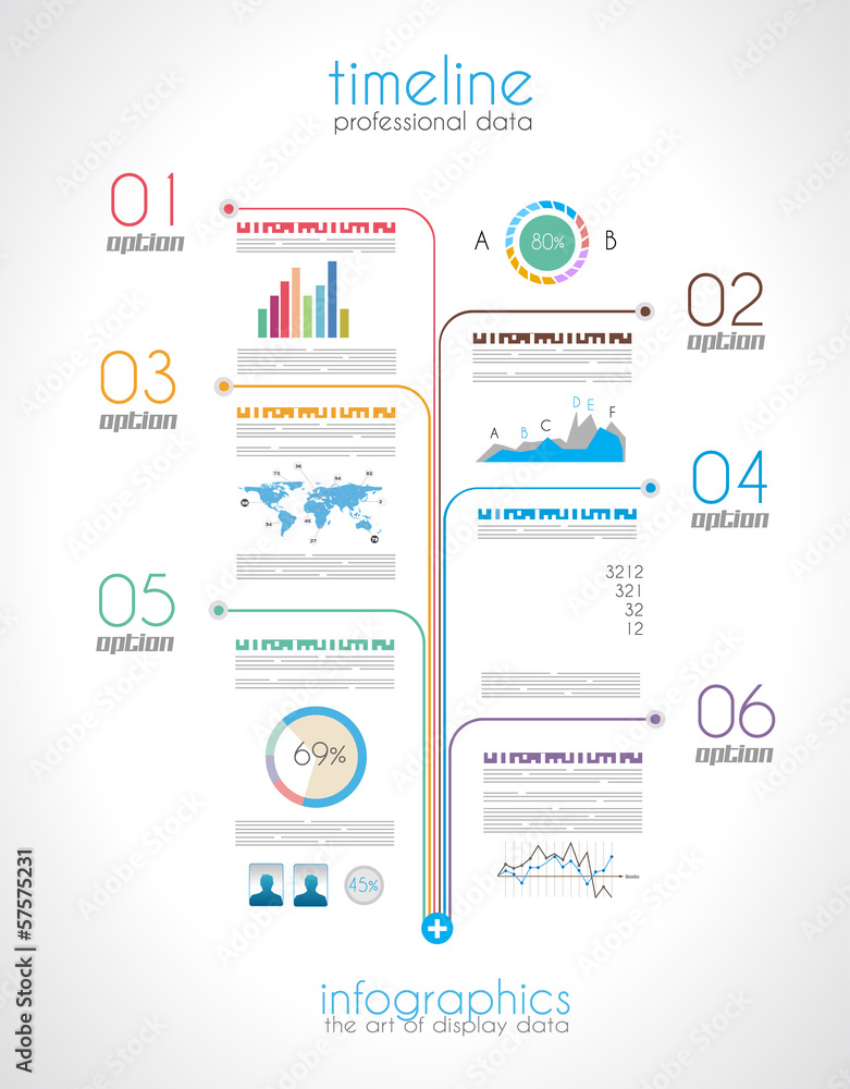 Timeline to display your data with Infographic element Stock Vector ...