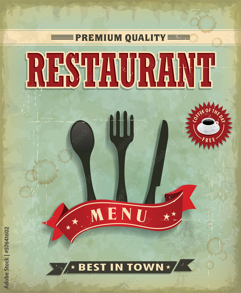 Vintage Food menu poster design Stock Vector | Adobe Stock