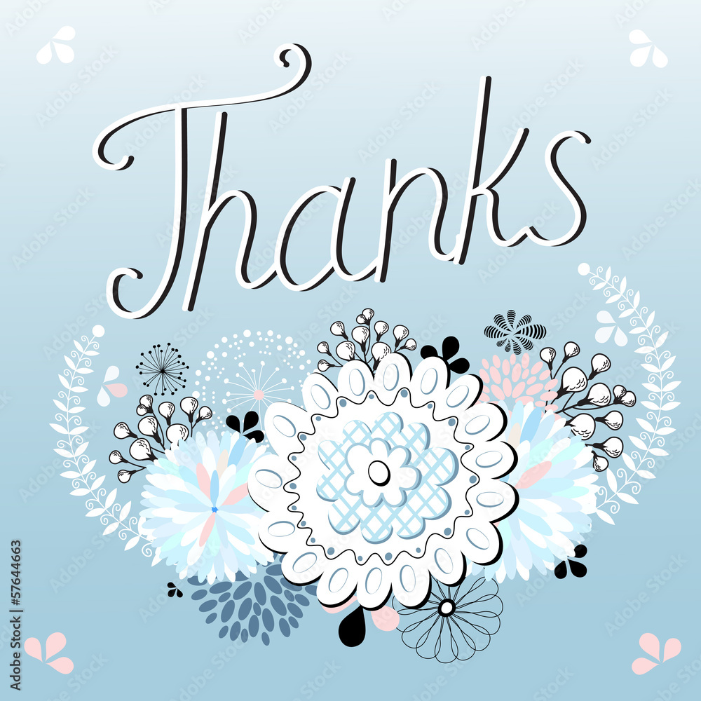 Thank you card , with font Stock Vector | Adobe Stock