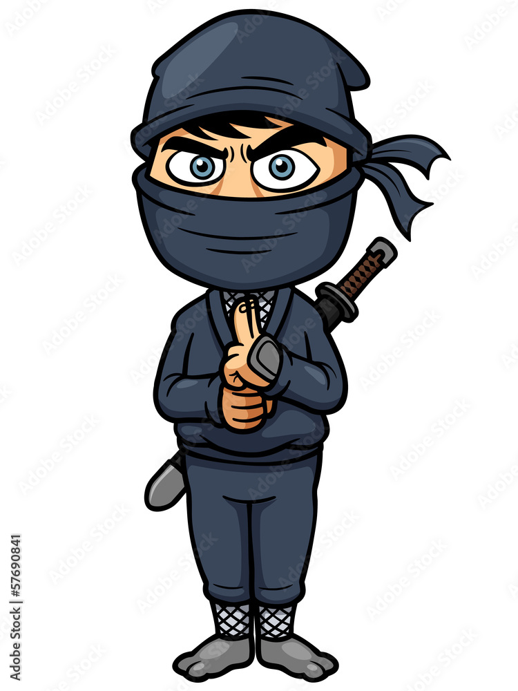 Vector illustration of Cartoon Ninja Stock Vector | Adobe Stock