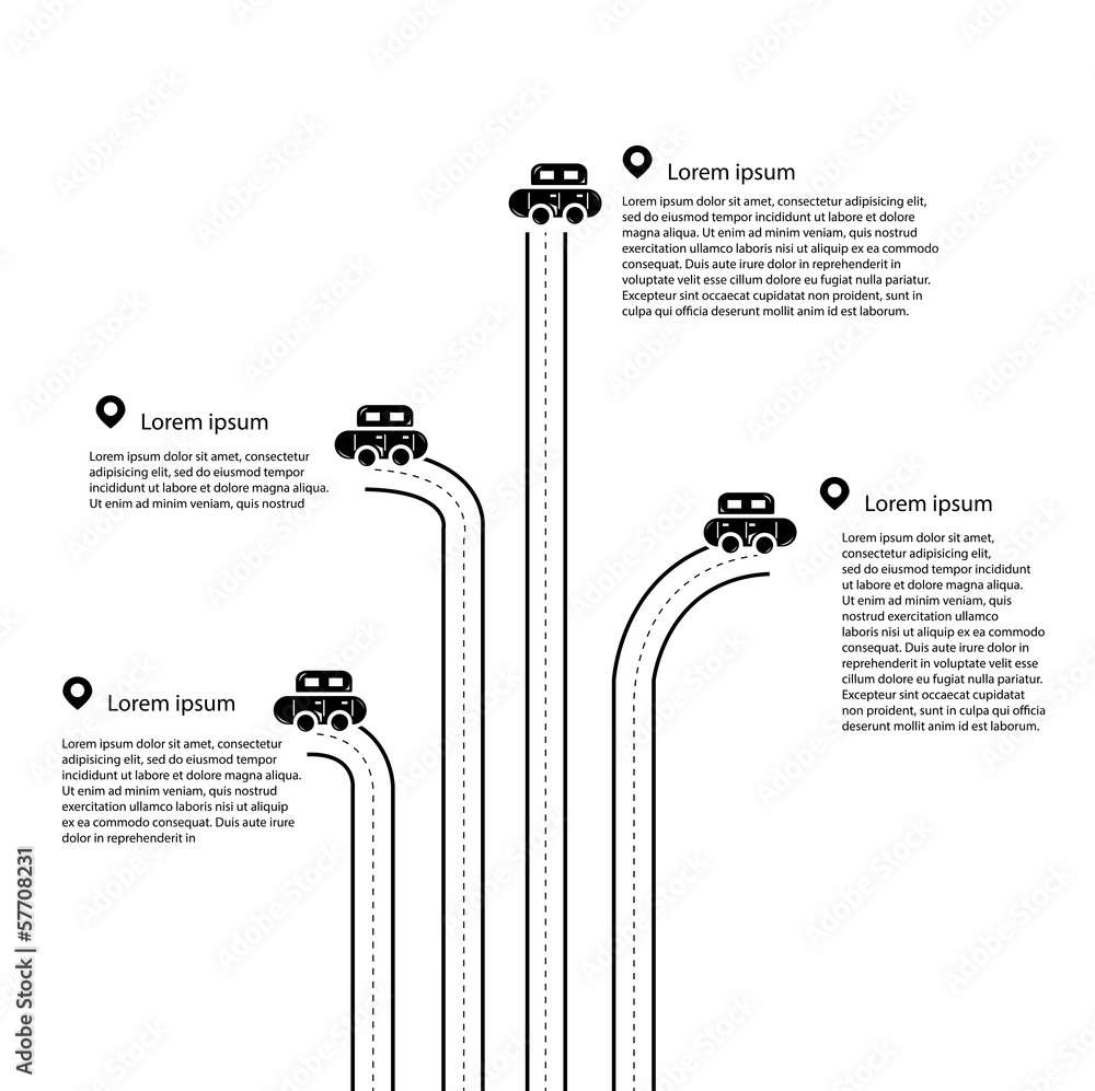 Vector of Traffic Infographic in black and white color Stock Vector ...