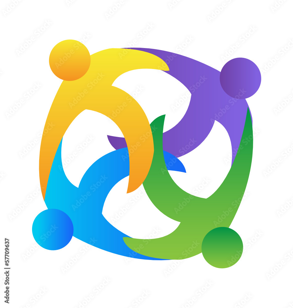 Teamwork hugging logo vector Stock Vector | Adobe Stock