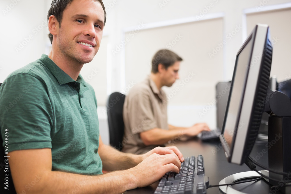 Mature students in computer room Stock Photo | Adobe Stock