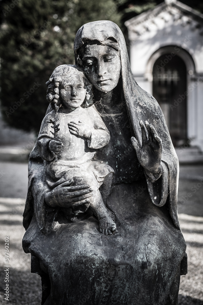 jesus christ and virgin mary statue Stock Photo | Adobe Stock
