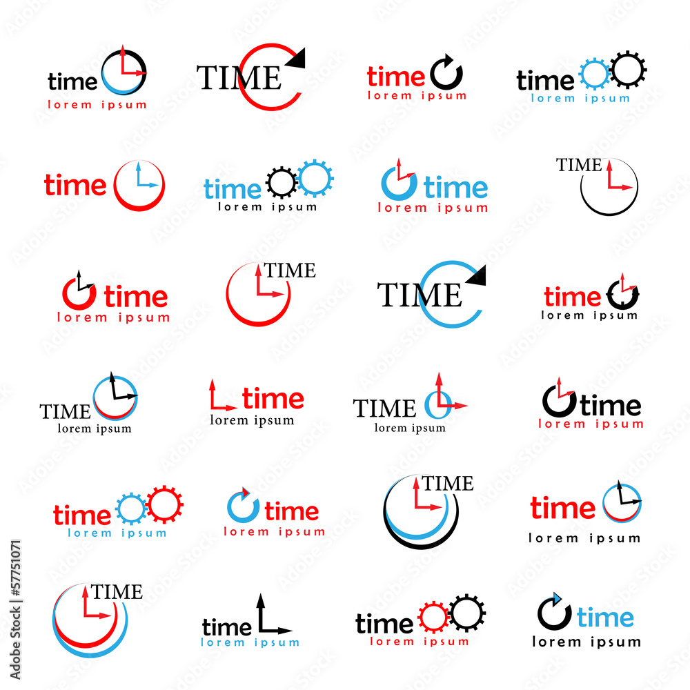 Clocks, Times Symbols Isolated On White Background Stock Vector | Adobe ...