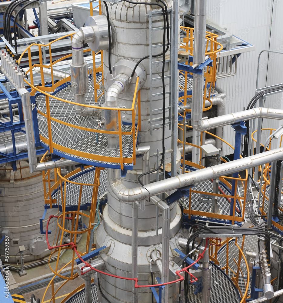 Refinery tower of oil and chemical factory Stock Photo | Adobe Stock