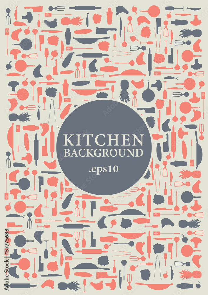 Vector kitchen background Stock Vector | Adobe Stock