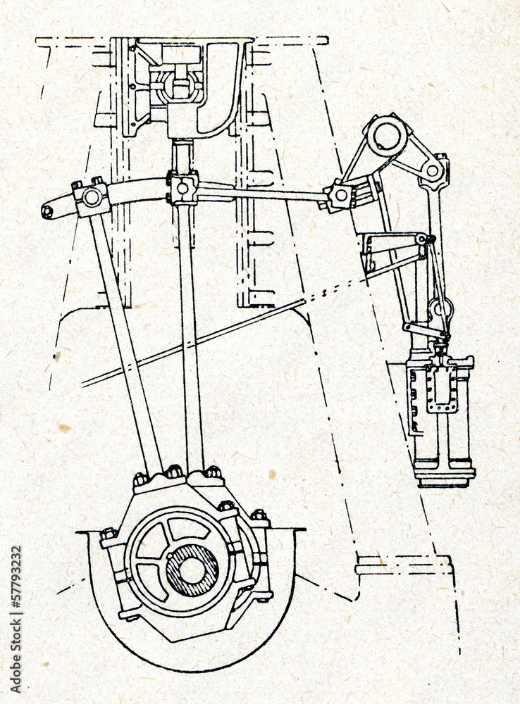 Stephenson valve gear in ship's engine Stock Photo | Adobe Stock