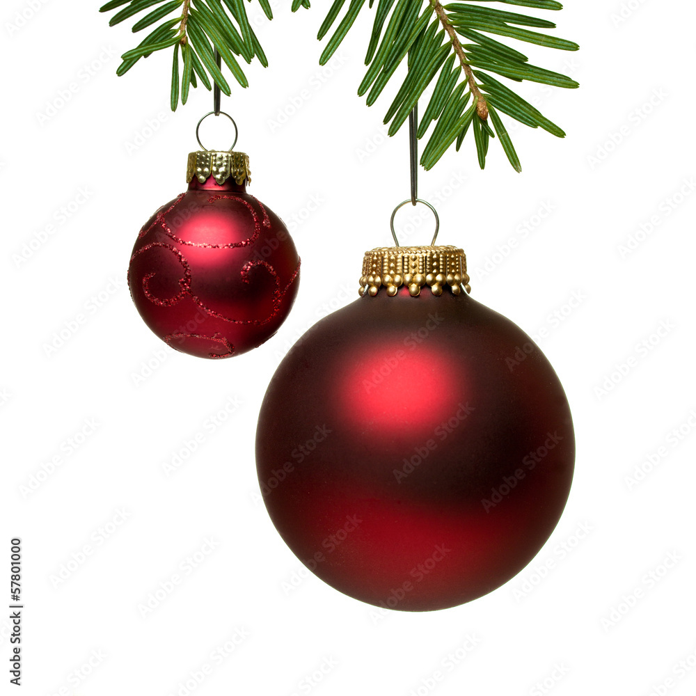 rote Weihnachtskugeln Stock-Foto | Adobe Stock