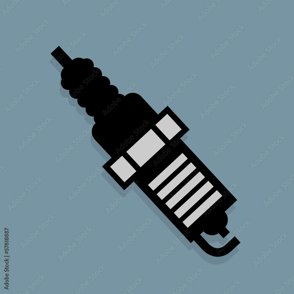 Car spark plug icon or sign, vector illustration Stock Vector | Adobe Stock