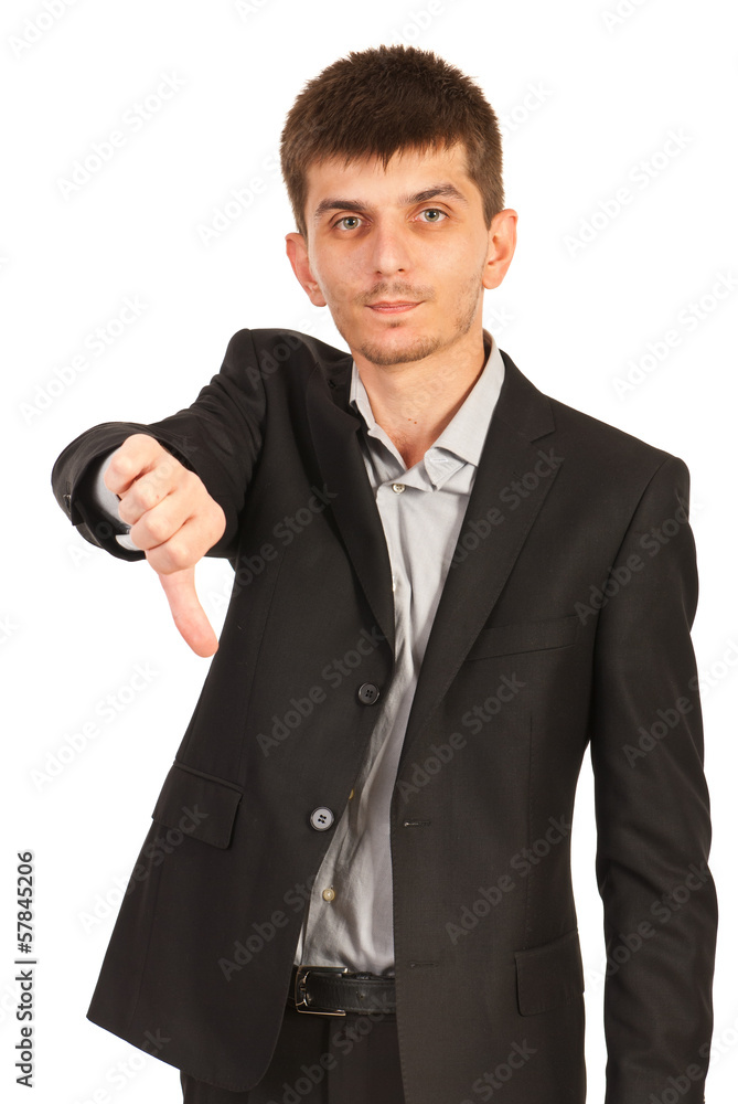 Upset business man give thumb down Stock Photo | Adobe Stock