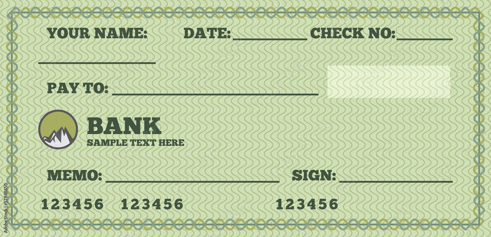 Blank check Stock Vector | Adobe Stock