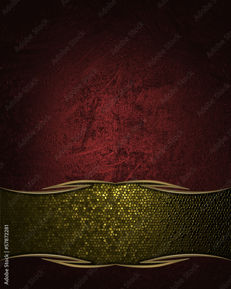 Red background with abstract gold sign. Element of design. Stock ...