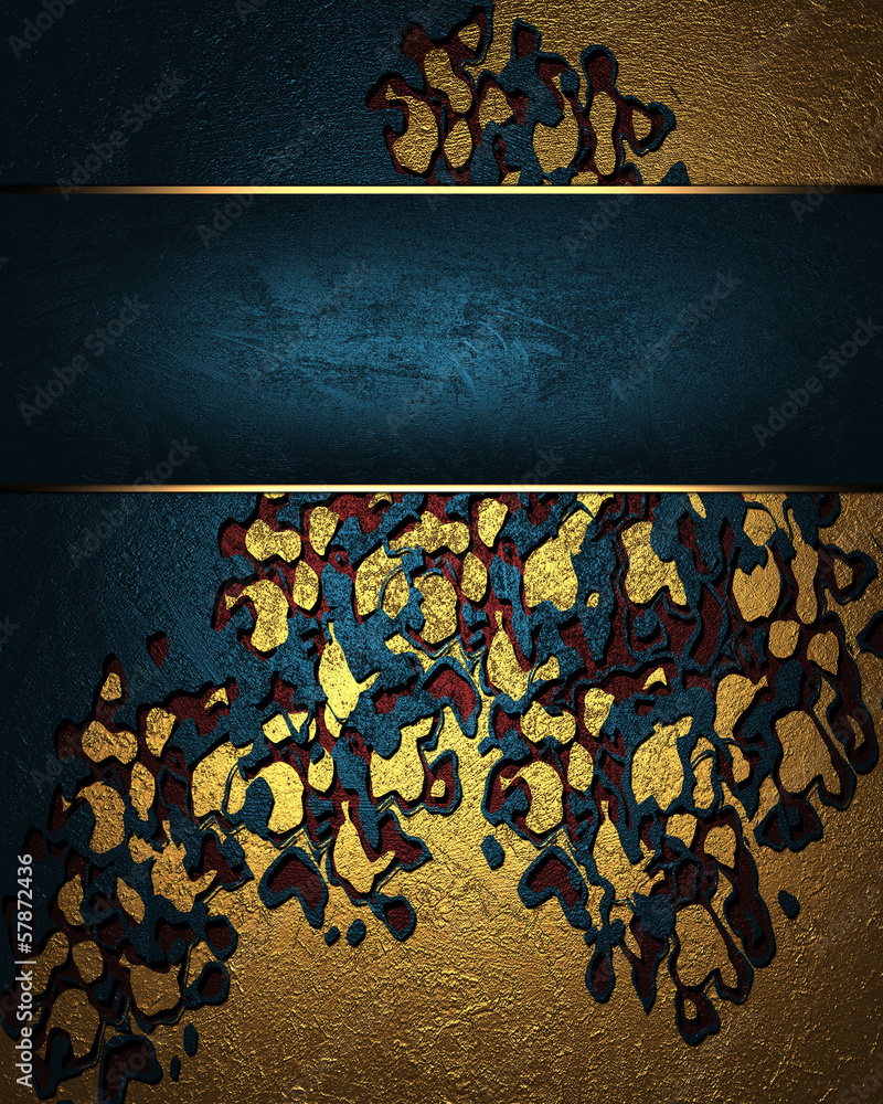 Blue background with gold patterns and blue sign . Design template ...