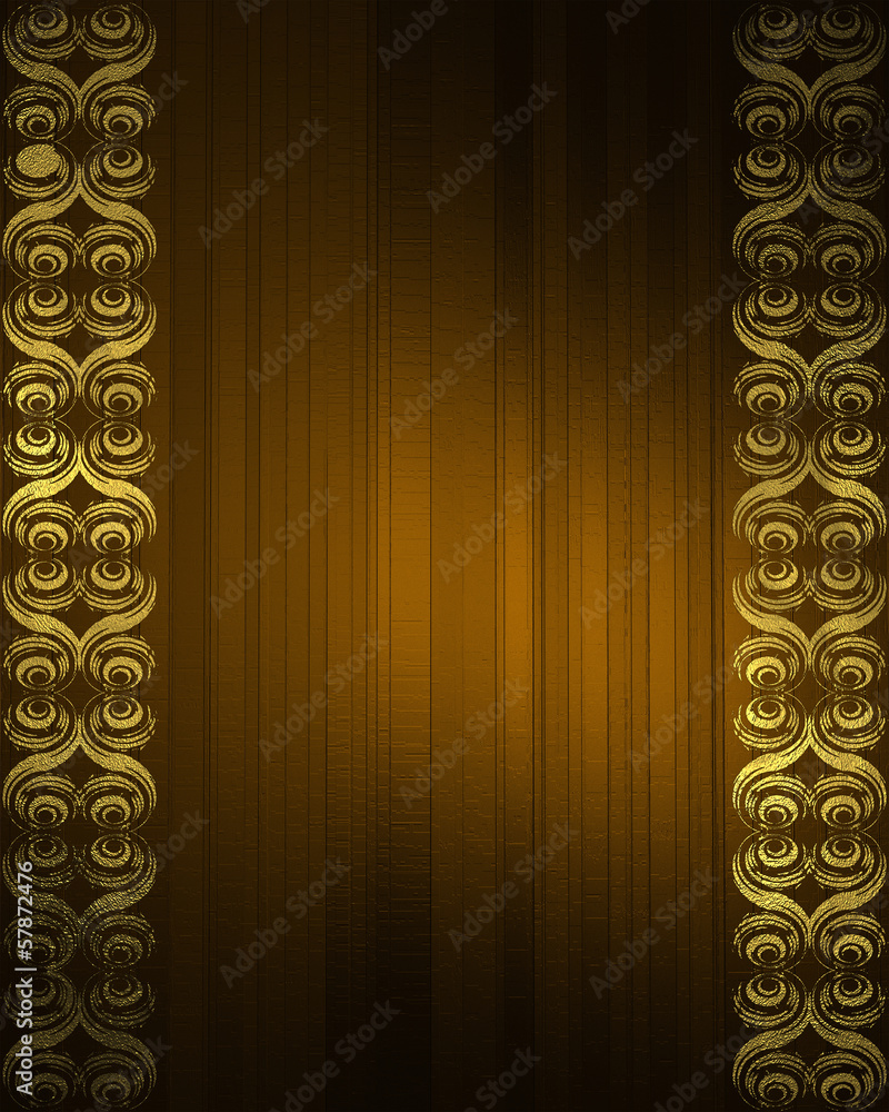 Brown background with gold patterns on the edges. Design template Stock ...